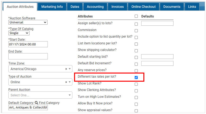 Applying Tax Codes – Wavebid