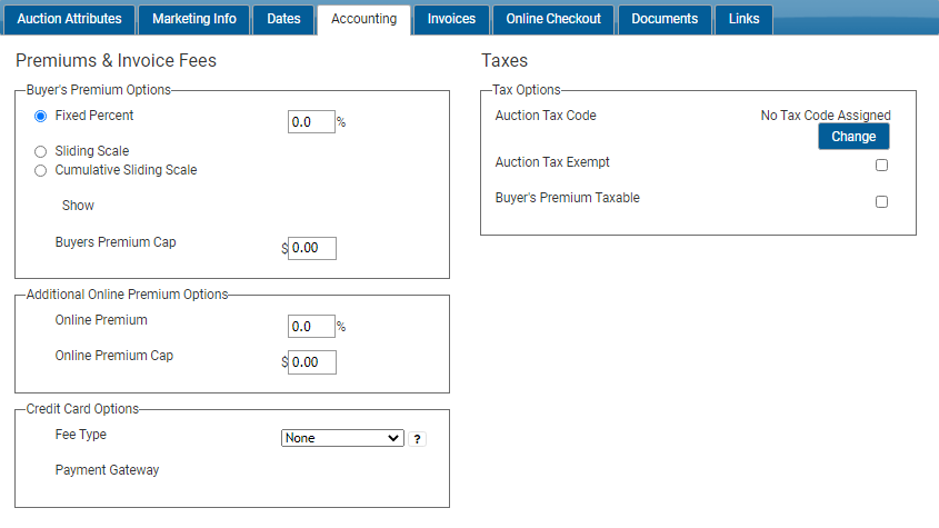 Auction Settings – Wavebid