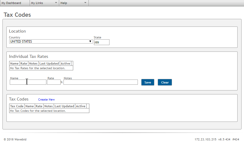 Creating Tax Codes – Wavebid