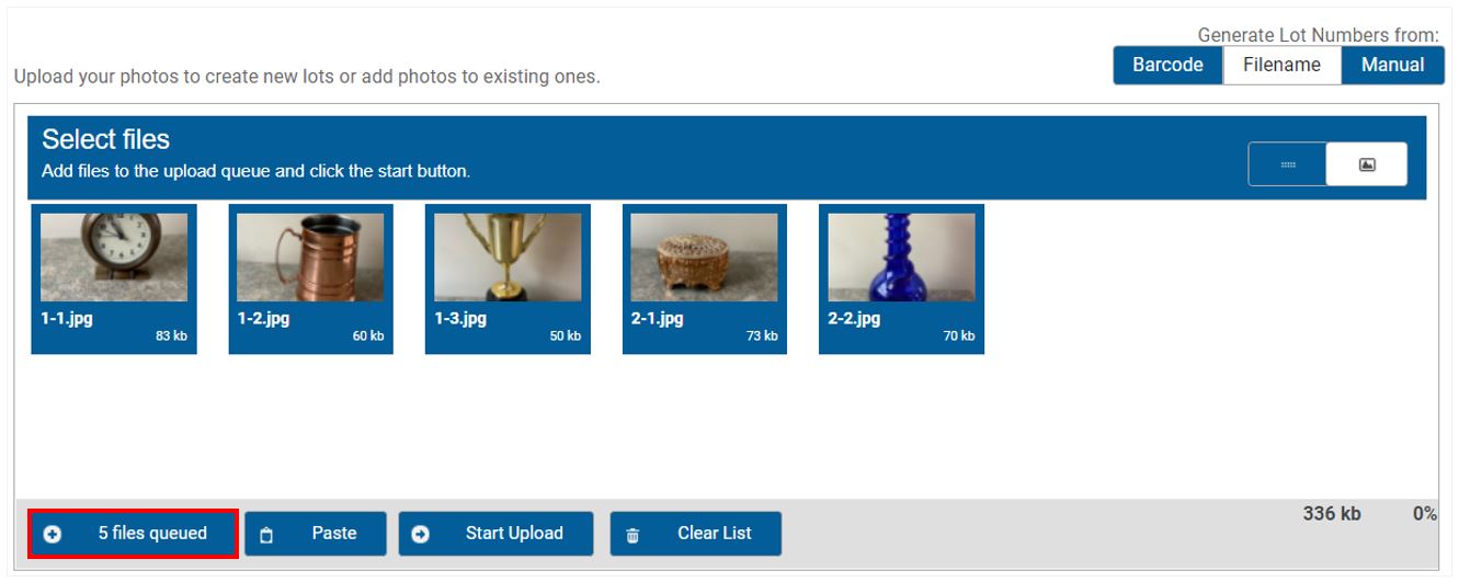 Uploading Photos – Wavebid