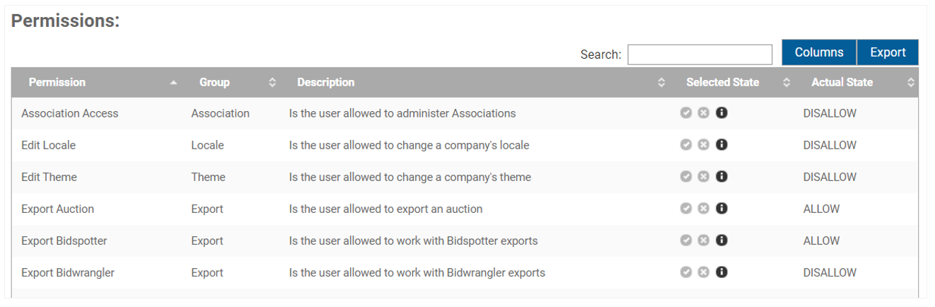 User Accounts and Permissions – Wavebid