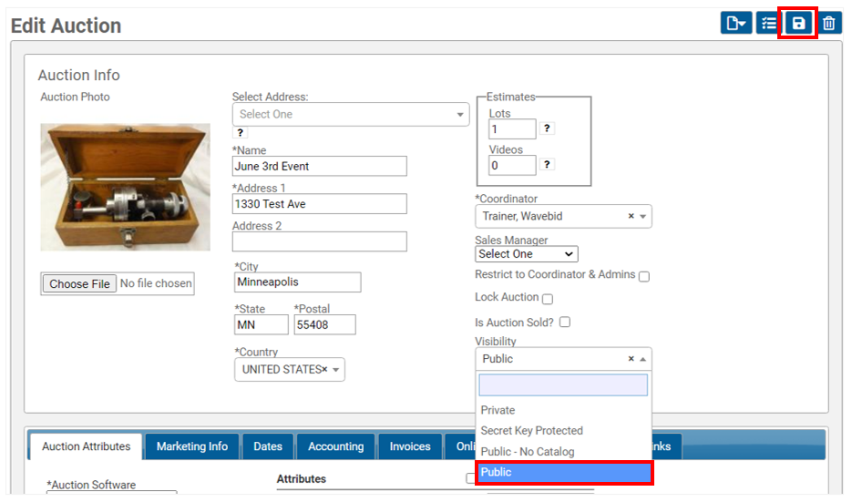 Wavebid Plugin: Publish an Auction – Wavebid